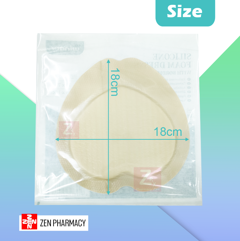 Zen Pharmacy | Winner Silicone Foam Dressing With Border, Sacrum 18cm x ...