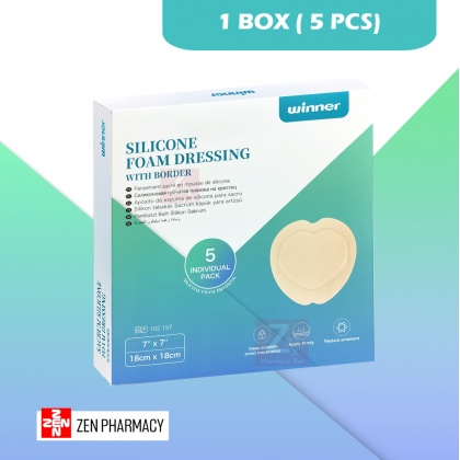 Zen Pharmacy | Winner Silicone Foam Dressing With Border, Sacrum 18cm x ...