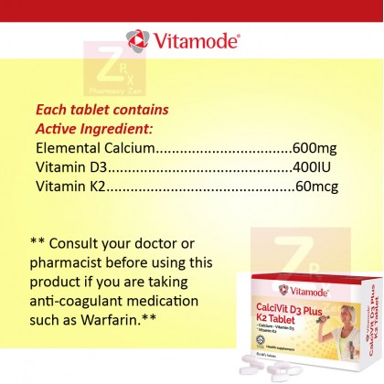 Zen Pharmacy | Vitamode CalciVit D3 Plus K2 (60s)