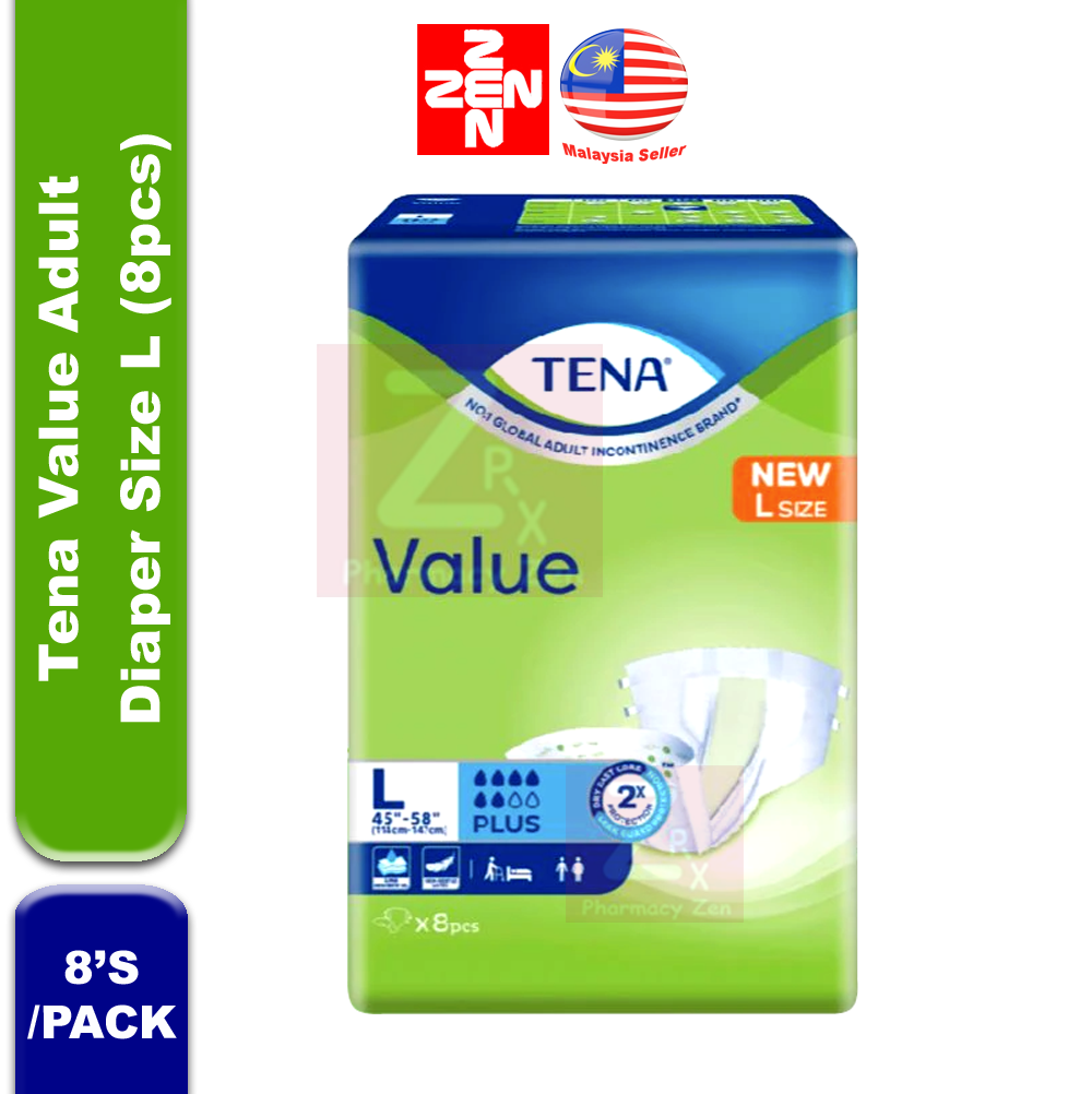 Zen Pharmacy | Tena Value Adult Diaper Size L (8pcs)