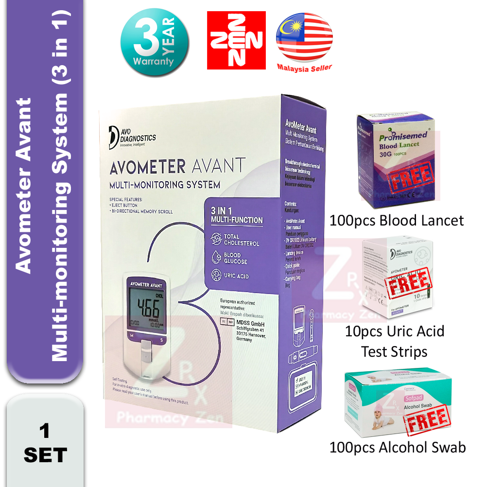 Zen Pharmacy | Avometer Avant Meter +Uric Acid T/Strips 10's+Alcohol ...