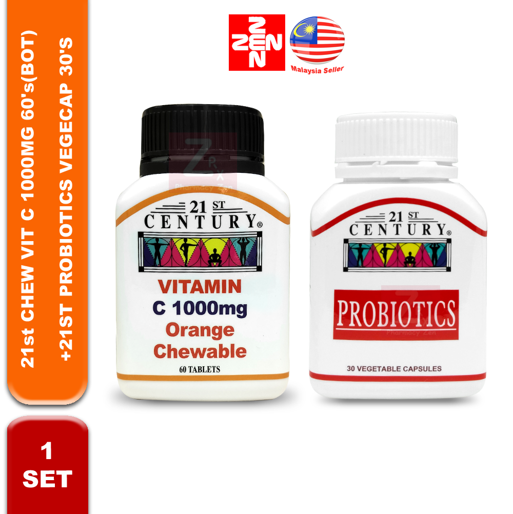 Zen Pharmacy | 21st Chewable Vit C 1000mg 60s +21st Probiotics Vegecap ...